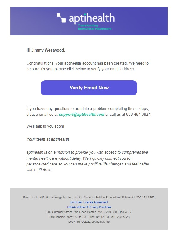 Account verification assistance – aptihealth